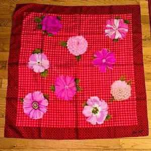 KEN SCOTT | Accessories | Rare Ken Scott Square Floral Silky Scarf ...